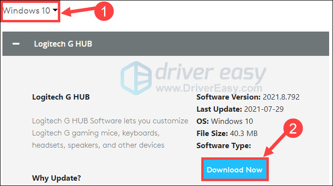 Télécharger Logitech G Hub pour Windows - Driver Easy France